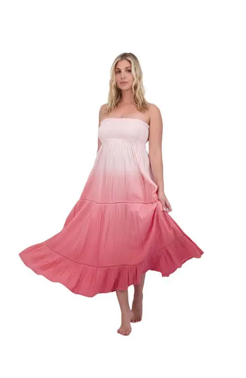 MER ST. BARTH Fati Strapless Maxi Dress - Pink