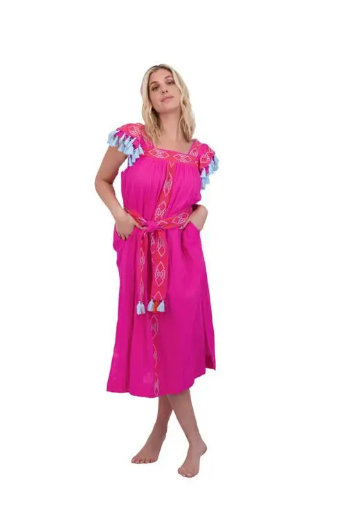 MER ST. BARTH Maxi Sandrine Dress With Embroidery - Pink
