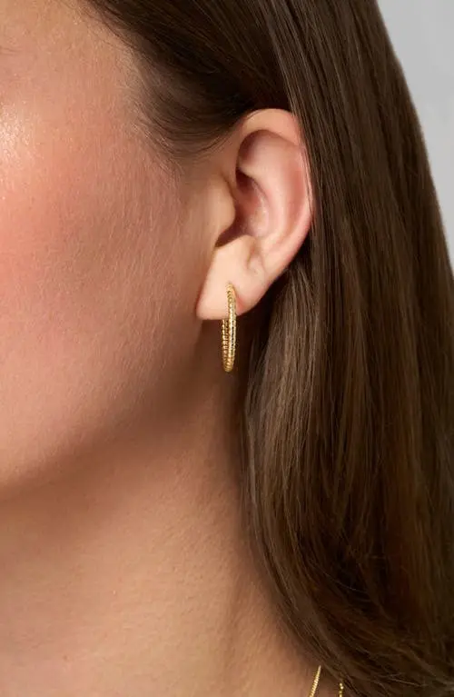 Bony Levy 14k Gold Beaded Hoop Earrings