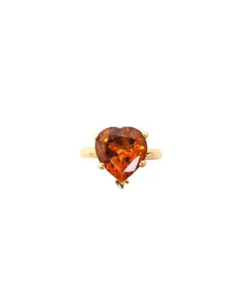 Fry Powers Heart Ring With Garnet - Orange Citrine