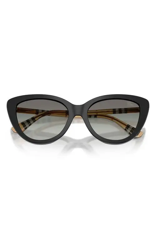 Burberry 55mm Cat-eye Sunglasses - Black/grey Gradient