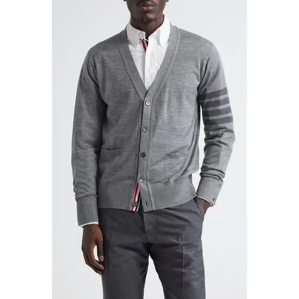 Thom Browne Classic 4-bar Virgin Wool Cardigan