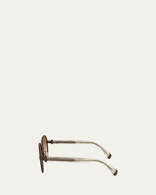 Brunello Cucinelli Round Titanium Sunglasses