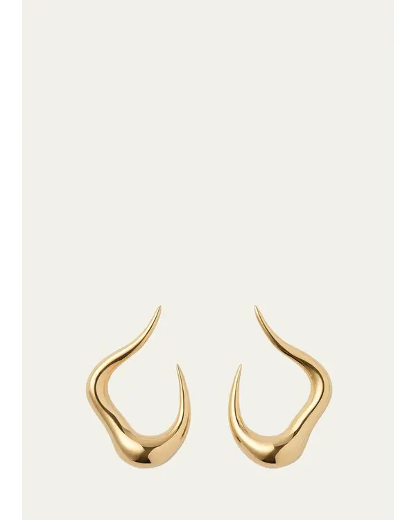 Fernando Jorge 18k Yellow Bold Stream Open Small Hoop Earrings