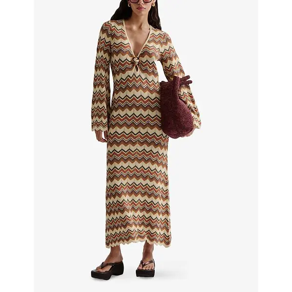 Malina Zinna Wide-Sleeve Knitted Maxi Dress In Multi - 20% Off |  Editorialist