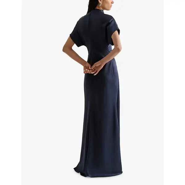 MALINA Alivia Short-sleeve Maxi Dress - Dark Blue