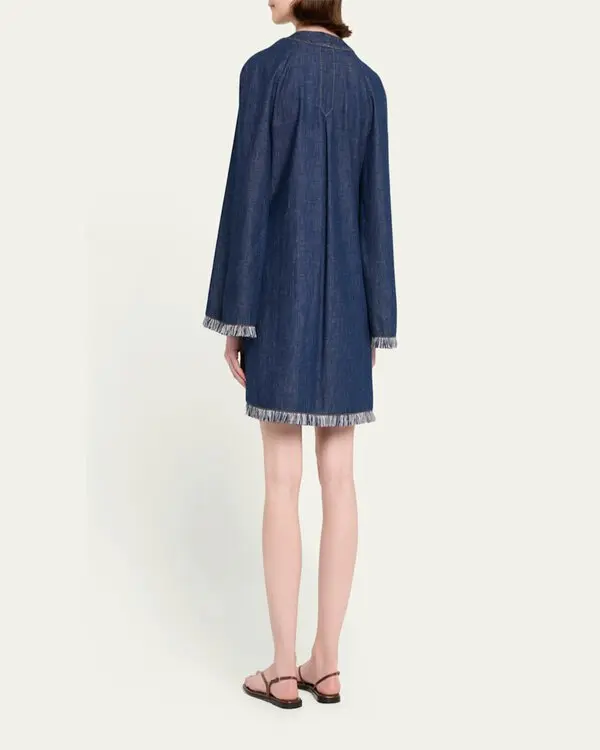 Zimmermann Rhiannon Fringe Denim Mini Dress