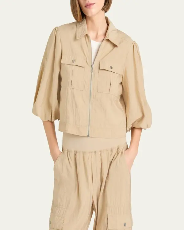 Cinq À Sept Ottie Short-sleeve Jacket - Khaki