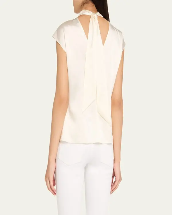 Veronica Beard Leilany Draped Silk Top