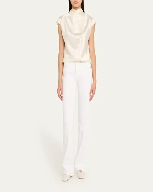 Veronica Beard Leilany Draped Silk Top