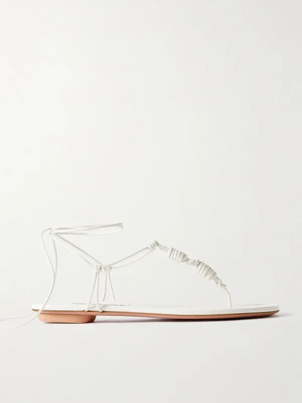 AQUAZZURA Oaxaca Knotted Leather Sandals