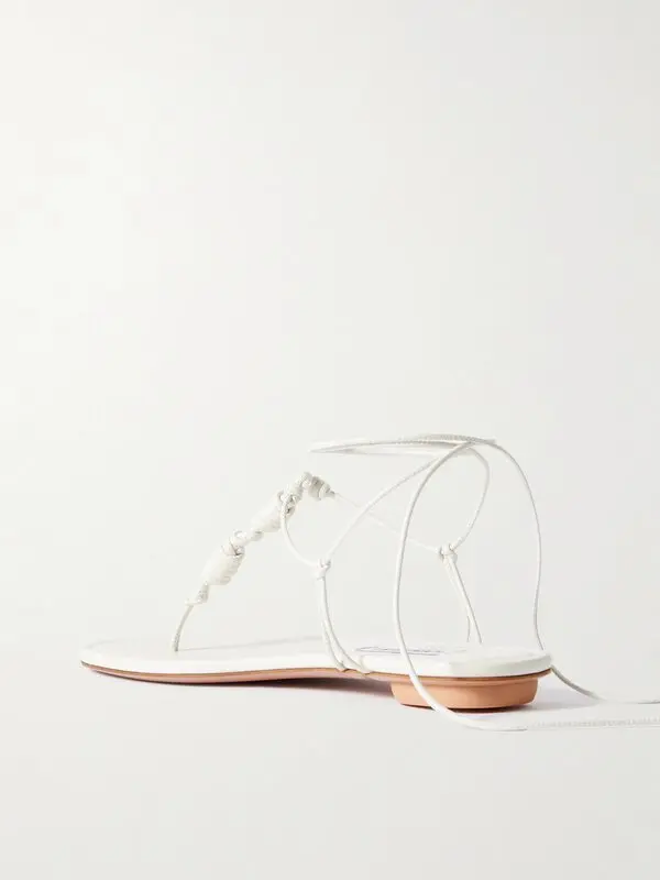 AQUAZZURA Oaxaca Knotted Leather Sandals