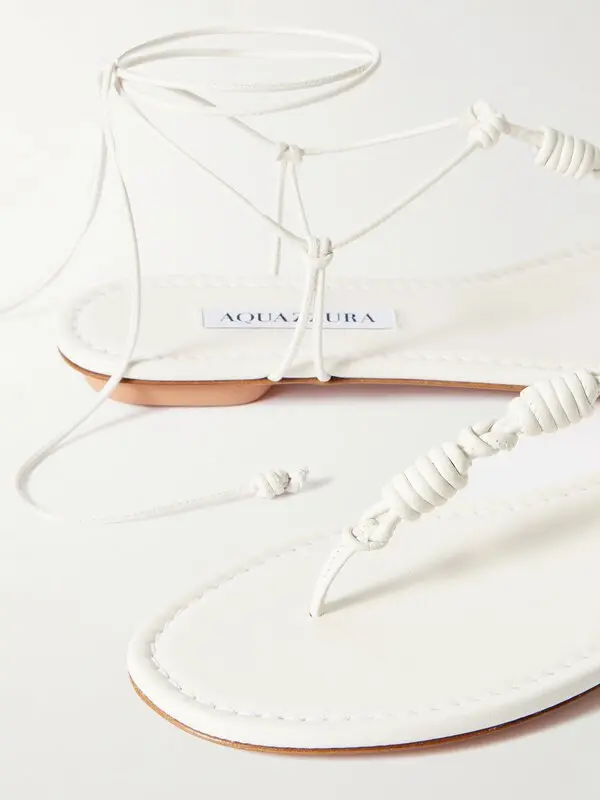 AQUAZZURA Oaxaca Knotted Leather Sandals