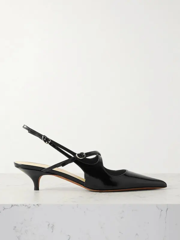 Proenza Schouler Slash Patent-leather Slingback Pumps