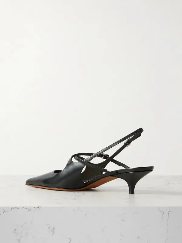 Proenza Schouler Slash Patent-leather Slingback Pumps