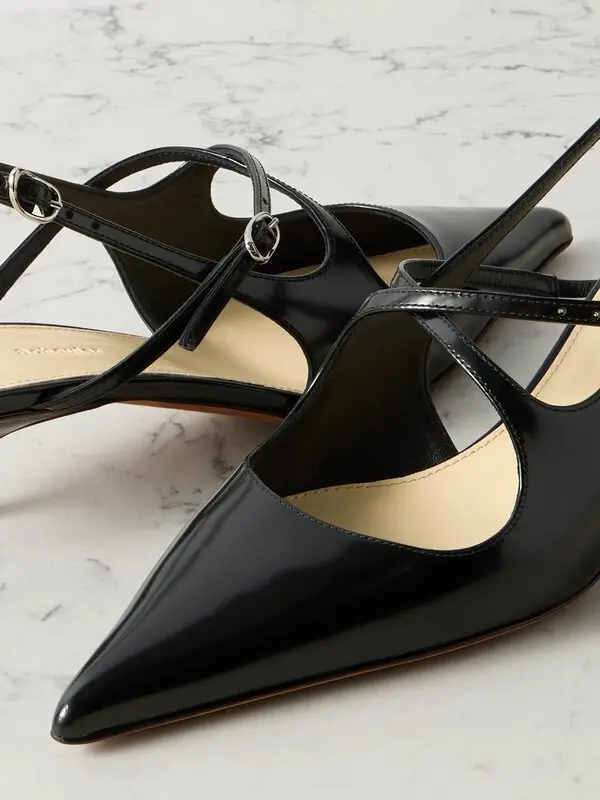Proenza Schouler Slash Patent-leather Slingback Pumps
