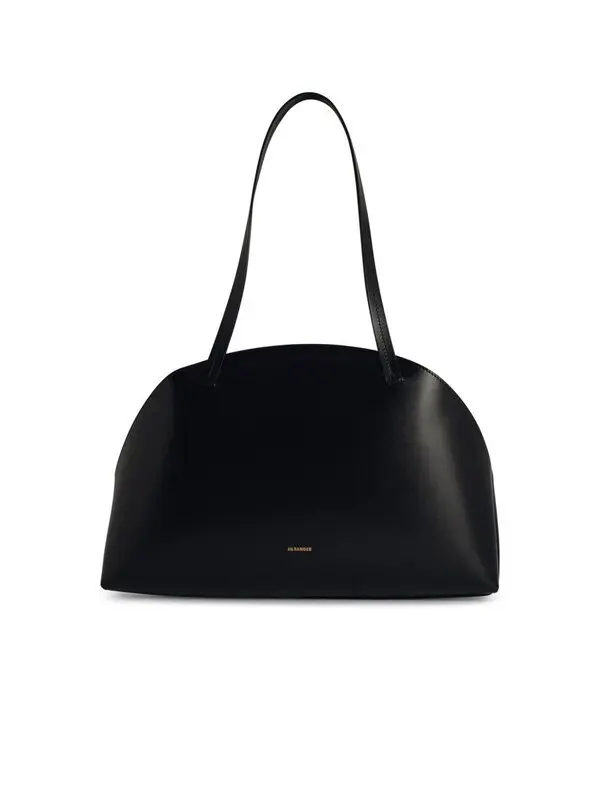 Jil Sander Curve' Medium Leather Crossbody Bag In Black - 37
