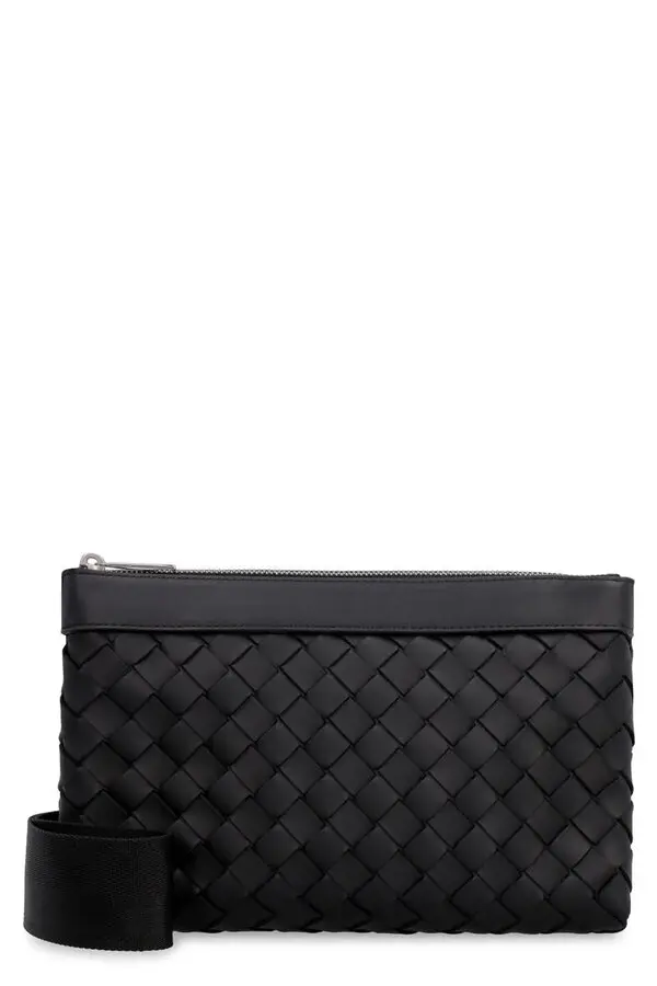 Bottega Veneta Intrecciato Hydrology Messenger Bag - Black