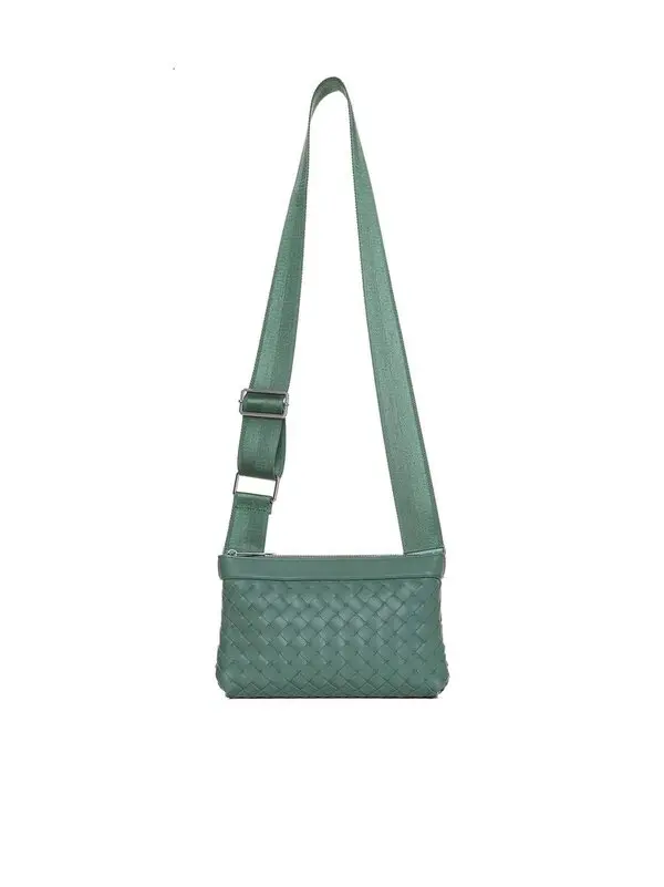 Bottega Veneta Intrecciato Duo Crossbody Bag - Green
