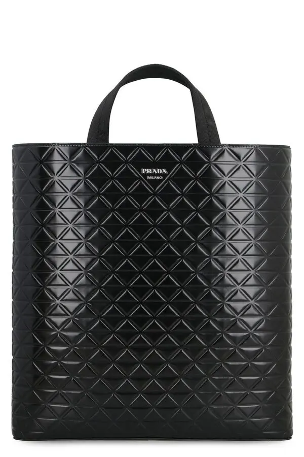 Prada Smooth Leather Tote Bag - Black