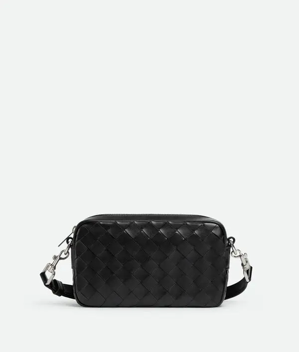 Bottega Veneta Leather Mini Camera Bag - Black