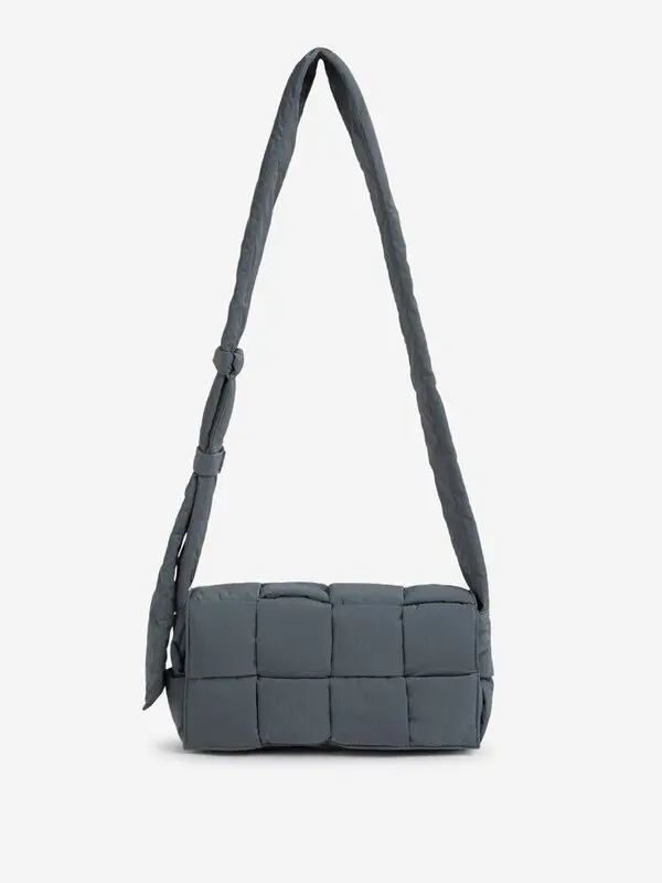 Bottega Veneta Intrecciato Padded Technical Nylon Cassette Bag - Antracite Grey