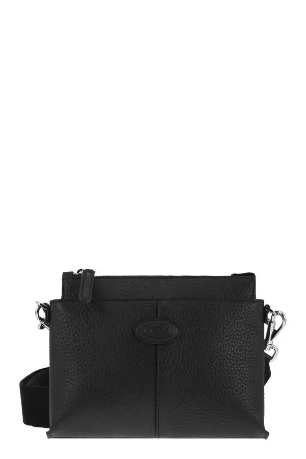 TOD'S Mini Leather Shoulder Bag - Black