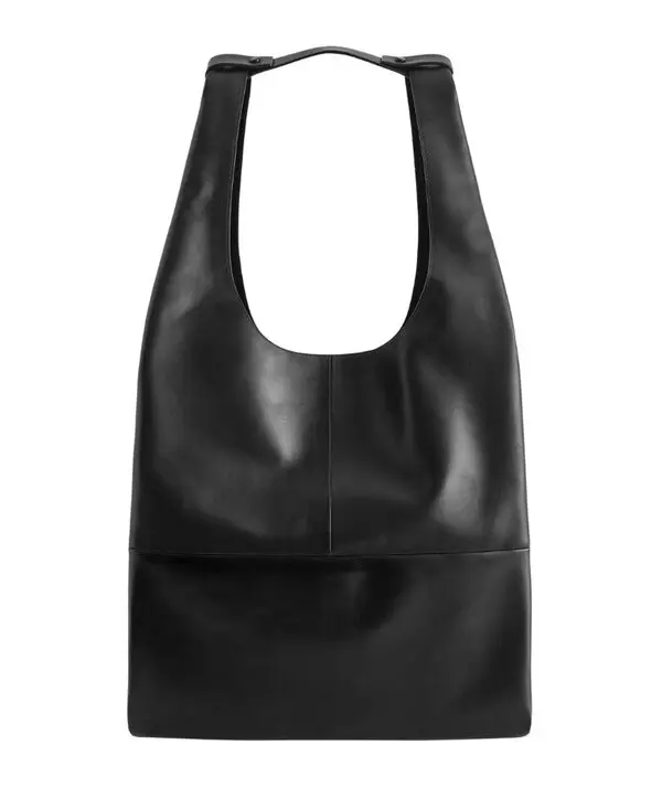 Cos Slouchy Leather Tote Bag - Black