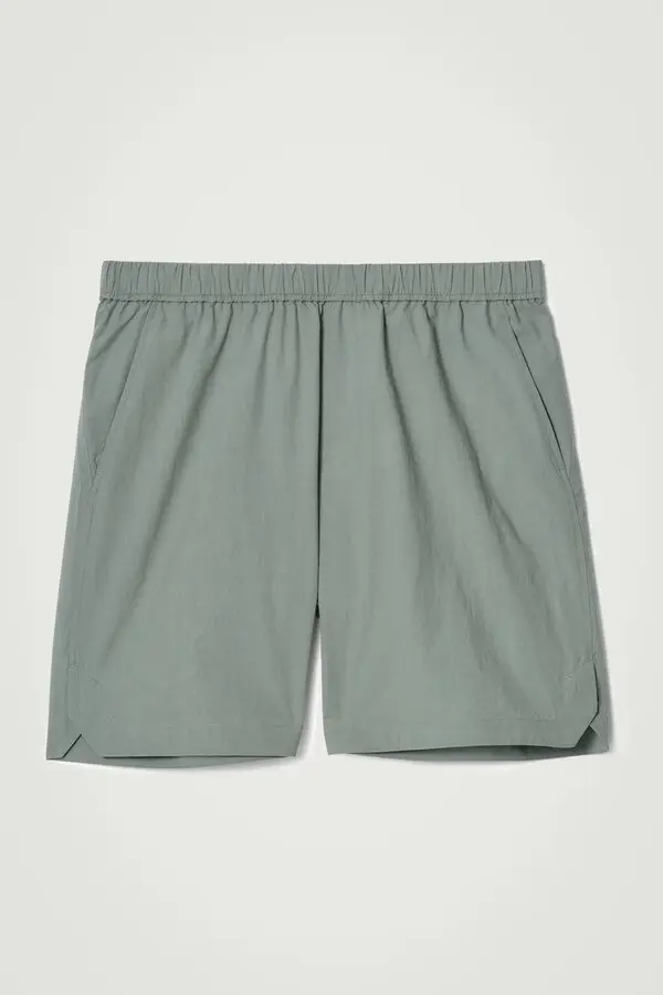 Cos Pima Cotton Elasticated Shorts - Green