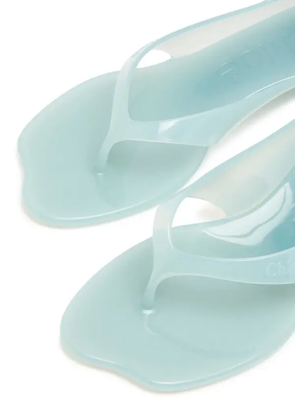 Chloé Sculptural Heel Jelly Thong Sandals - Light Blue