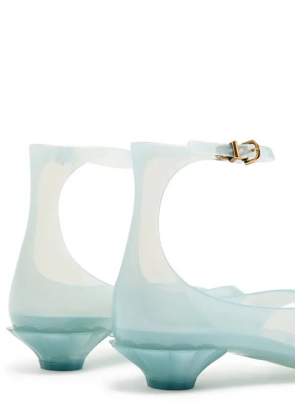 Chloé Sculptural Heel Jelly Thong Sandals - Light Blue