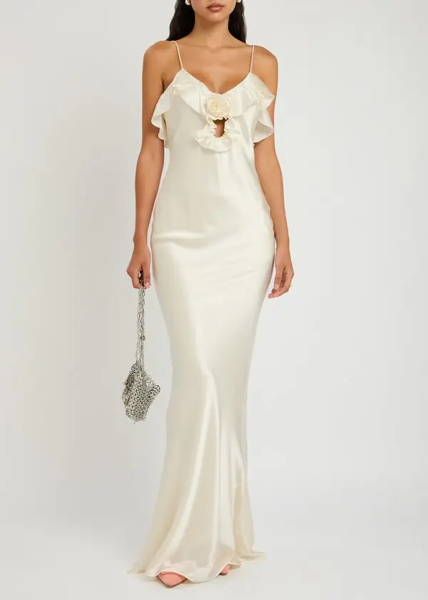 DE LA VALI Esperanza Stretch-silk Maxi Dress