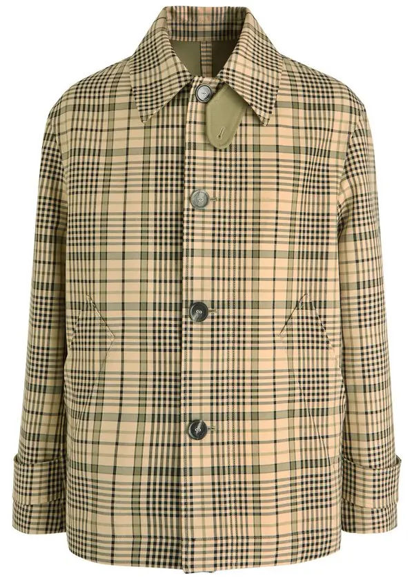 Ami Plaid Print Canvas Jacket