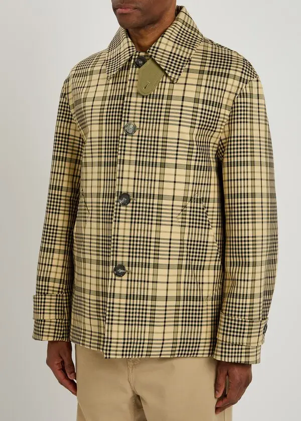Ami Plaid Print Canvas Jacket