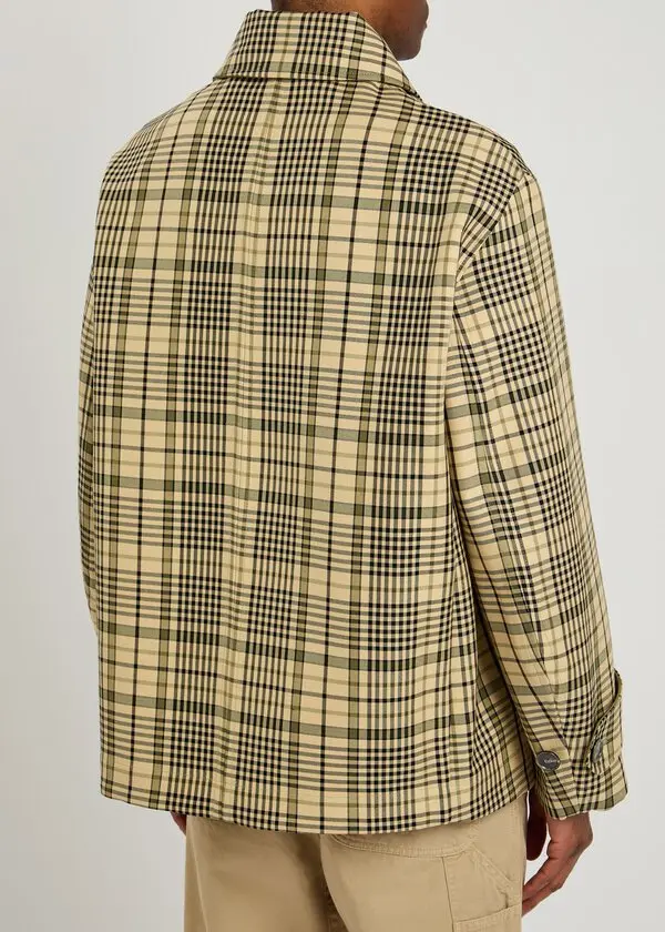 Ami Plaid Print Canvas Jacket