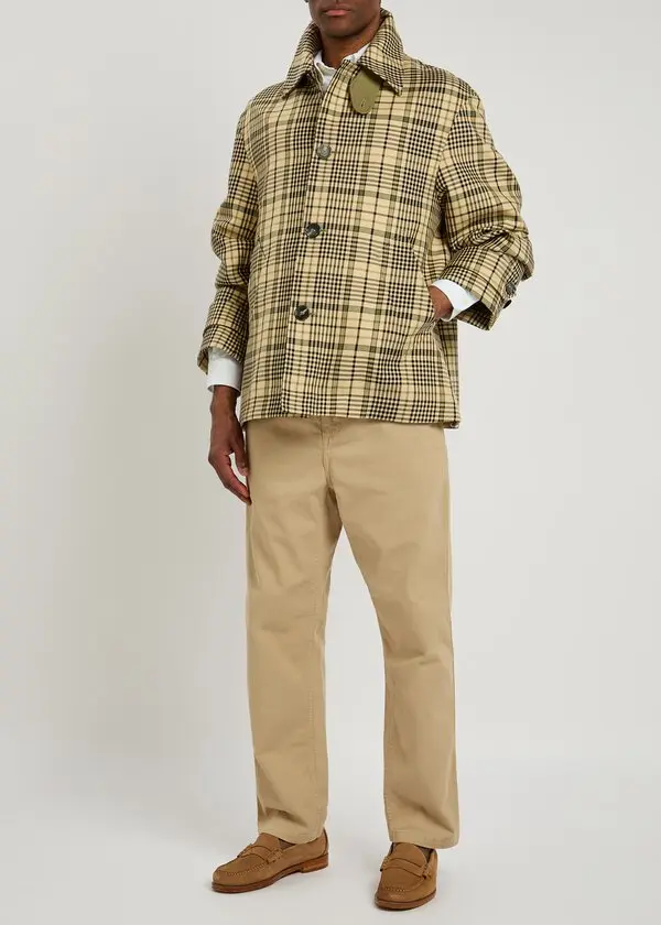 Ami Plaid Print Canvas Jacket