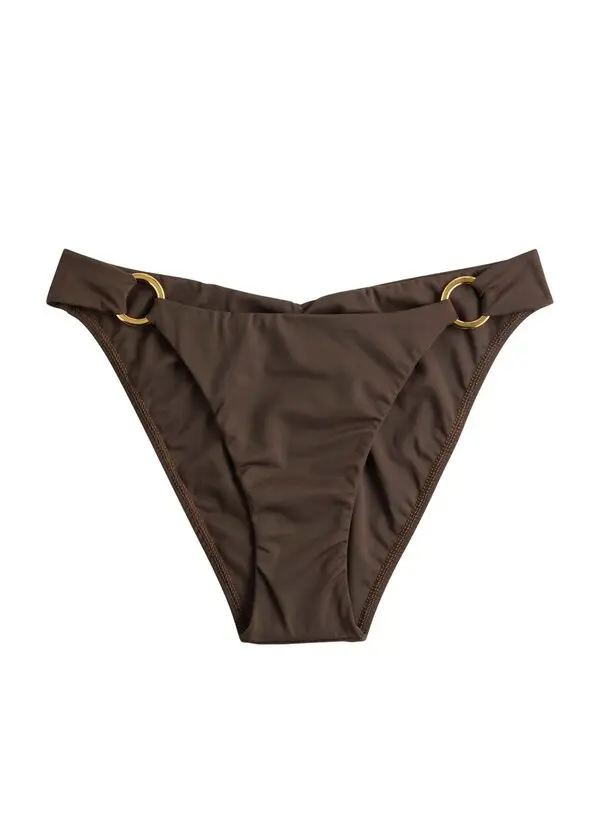 AWAY THAT DAY Sorrento Ruched Bikini Briefs - Chocolate