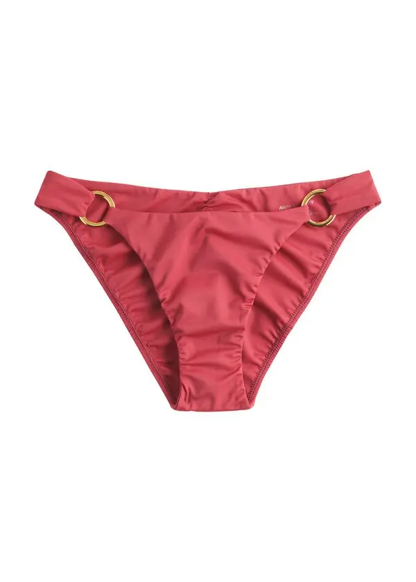 AWAY THAT DAY Sorrento Ruched Bikini Briefs - Rose