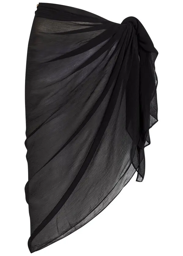 AWAY THAT DAY Santorini Fine-knit Sarong - Black