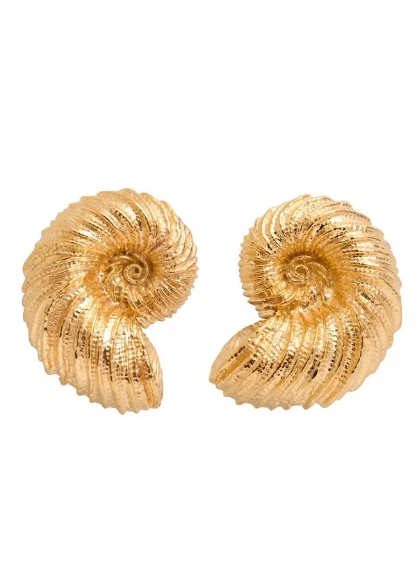 Joanna Laura Constantine Shell Stud Earrings - Gold