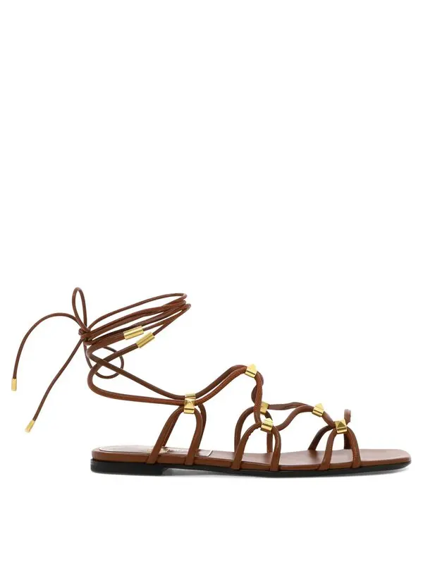 Valentino Garavani Leather Sandals - Brown