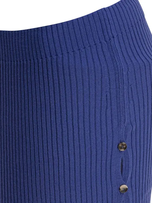 COURREGES Courrèges Cotton And Merino Wool Pencil Skirt - Blue