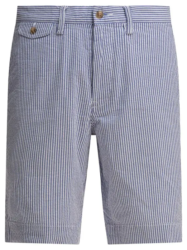 Polo Ralph Lauren Straight-fit Stretch Seersucker Shorts - Blue