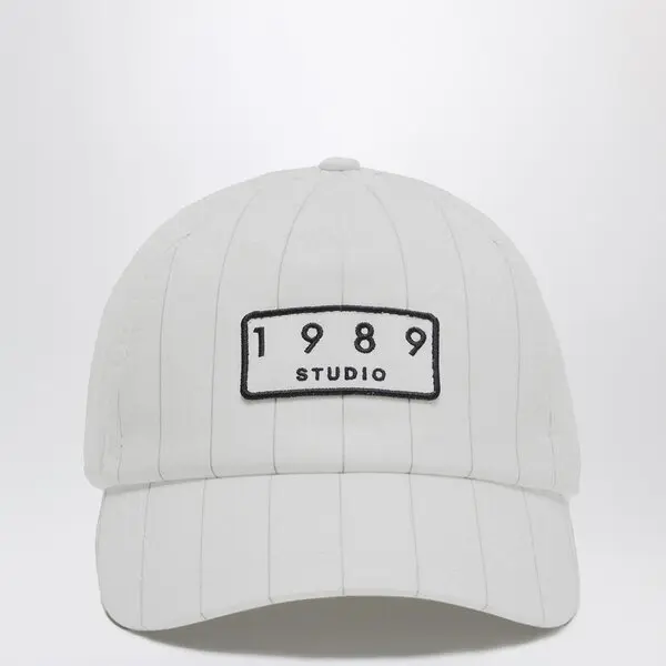 1989 STUDIO Striped Baseball Cap - White