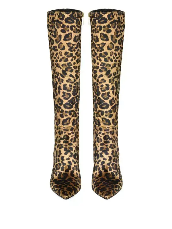 GIANVITO ROSSI Leopard Print Boots - Neutrals