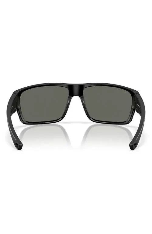 COSTA DEL MAR 64mm Rectangular Sunglasses - Matte Black/ Gray