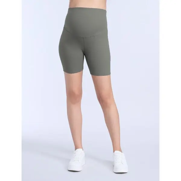 Motherhood Maternity Ribbed Maternity Biker Short - Deep Depths