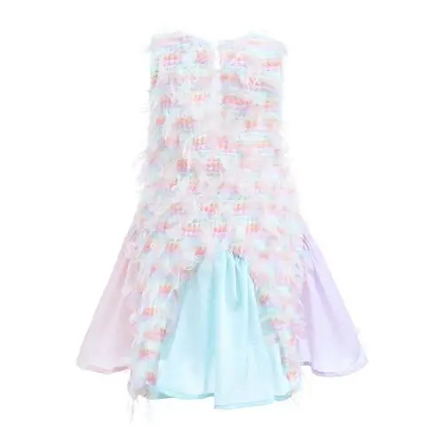 MIMI TUTU Rainbow Quilted Sleeveless Dress