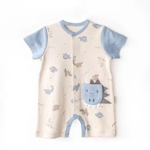 ANDY WAWA Dinosaur Sleeve Romper - Beige