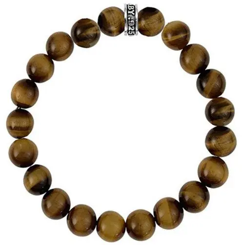 KING BABY STUDIO Tiger Eye Beaded Bracelet - Brown